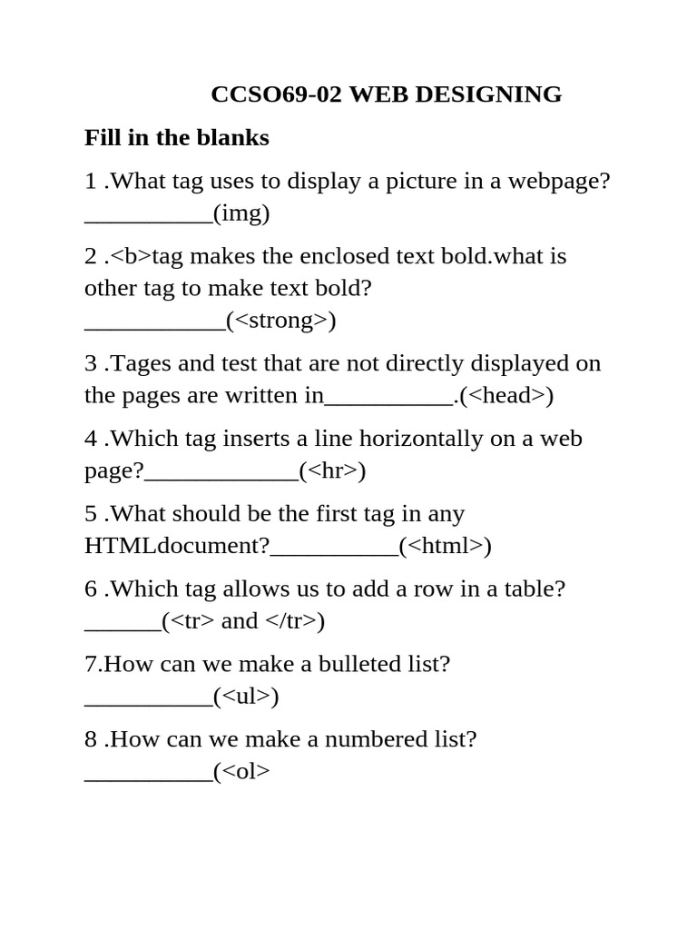 web designing | PDF | Html Element | Html