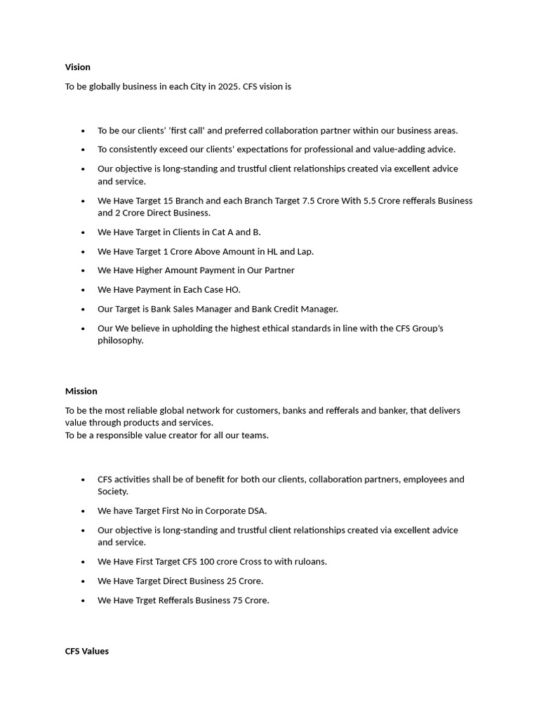 Vision | PDF | Banks | Integrity