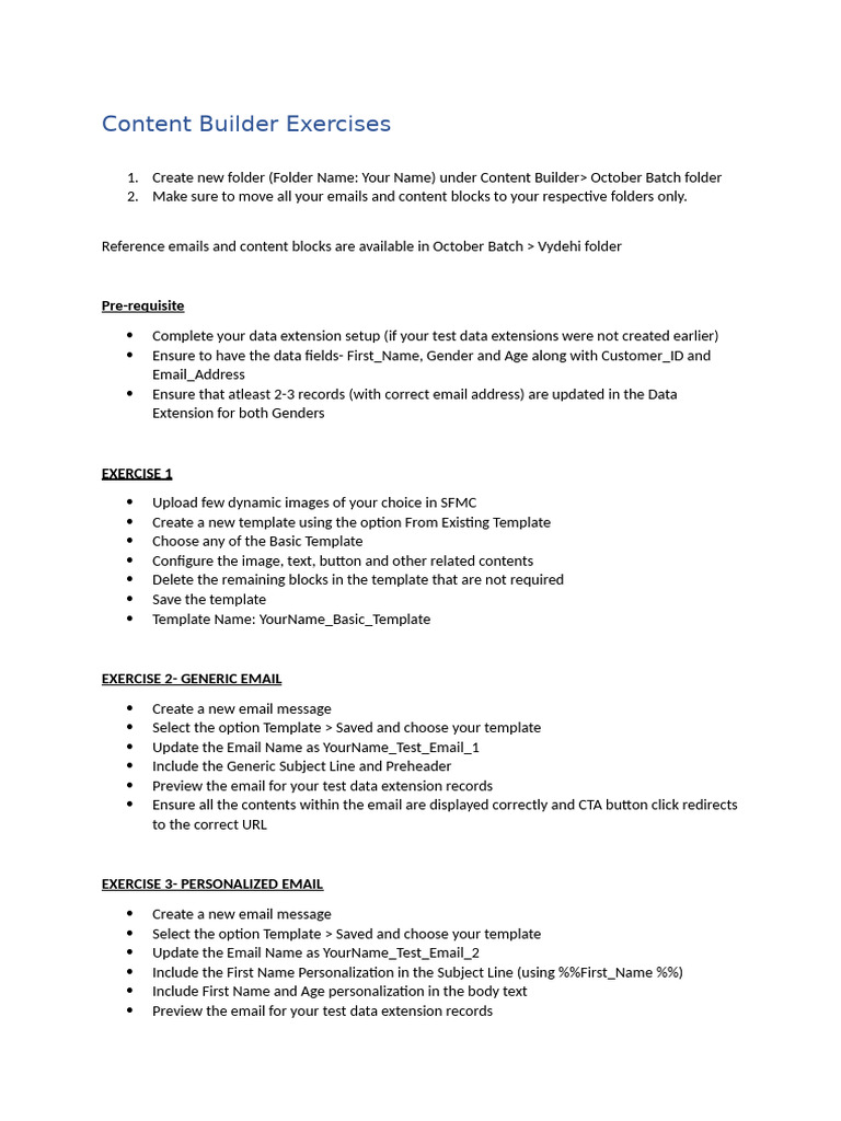 SFMC Assignment - 3 (Content Builder) | PDF | Software Engineering | Internet