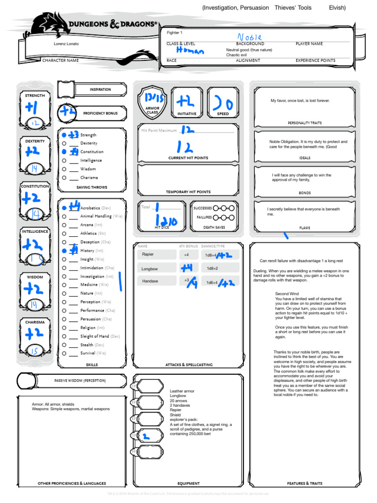 5E-CharacterSheet-Fillable_Copy_9 | PDF | Role Playing Games | Role Playing Video Games