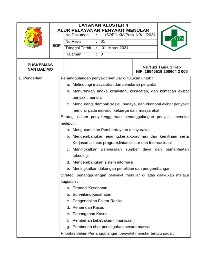 ALUR Pelayanan Kluster 4 p2m | PDF