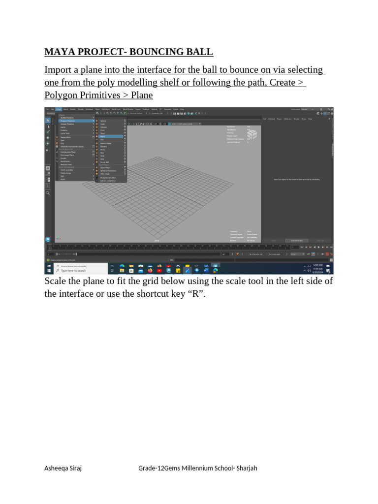 Maya Project - Bouncing Ball1 | PDF