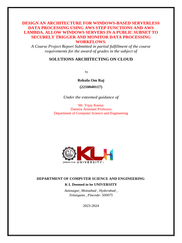 SAC Project Report Template | PDF | Amazon Web Services | Command Line Interface