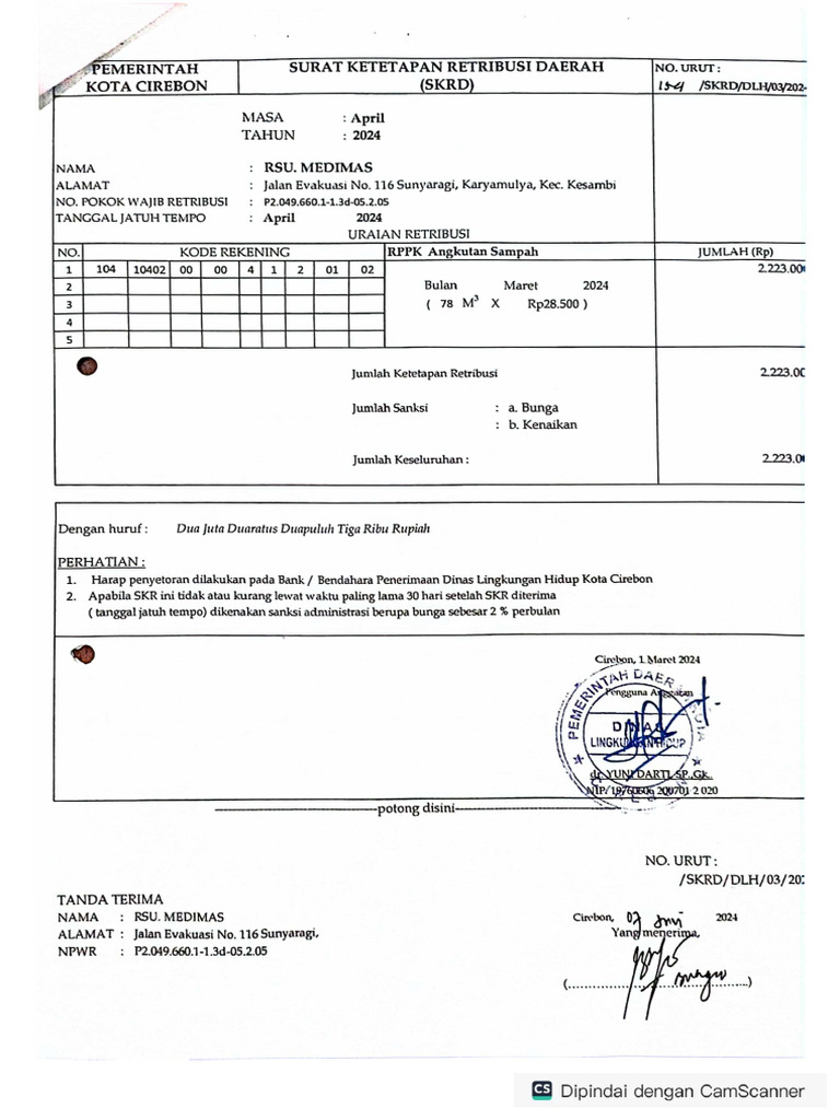 SKRD Bulan April Mei 2024 | PDF