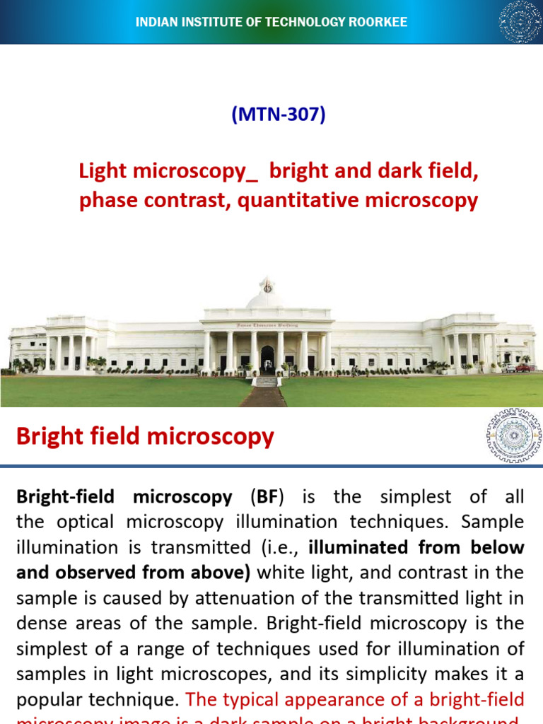 Light Microscopy Techniques Overview | PDF | Microscopy | Optics