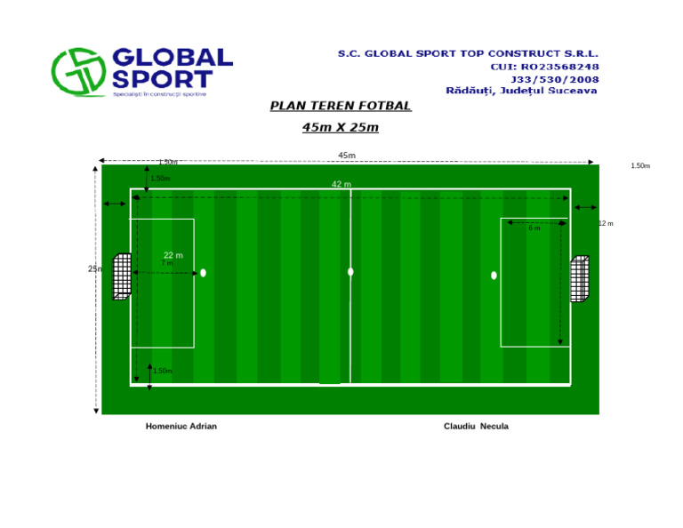 Football Field Plan 45m x 25m | PDF