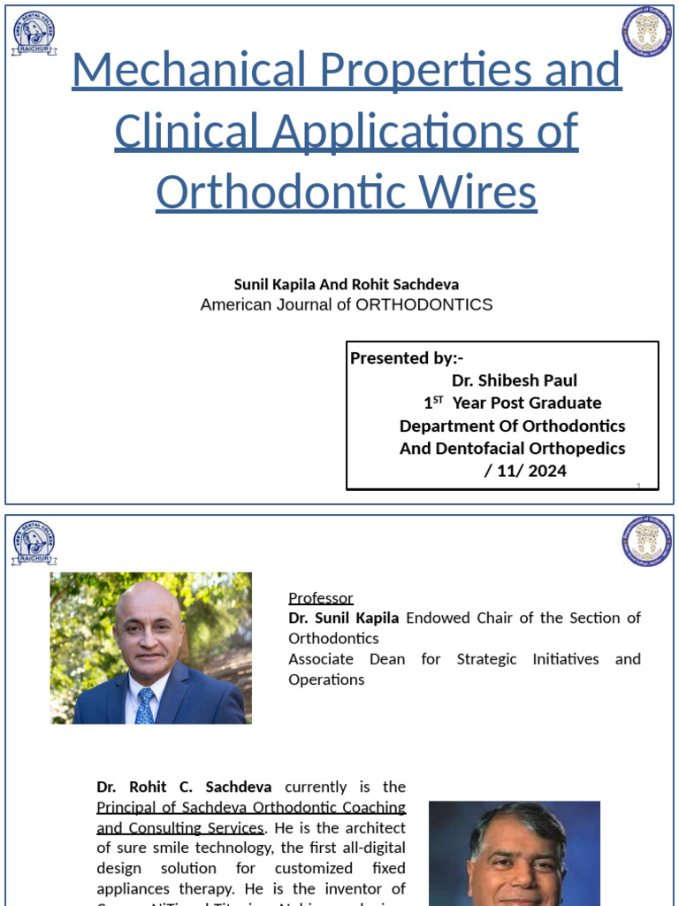 Mechanical Properties and Clinical Applications of Orthodontic Wires ...