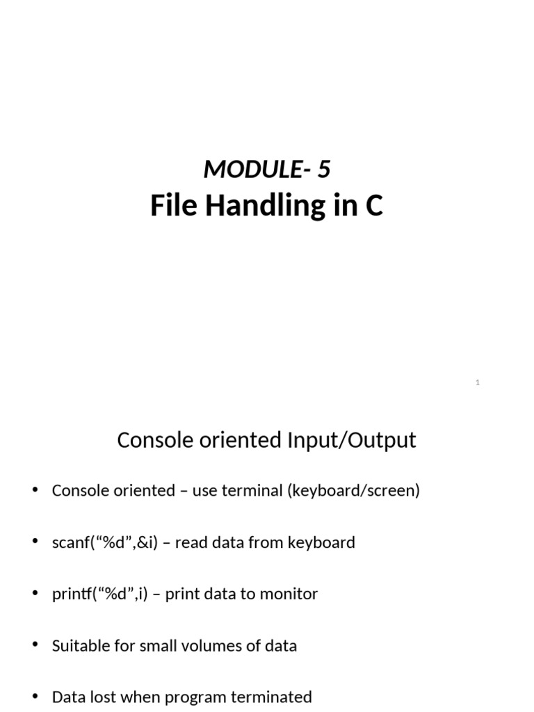MODULE 5 File Handling in C | PDF | Computer File | Parameter (Computer Programming)