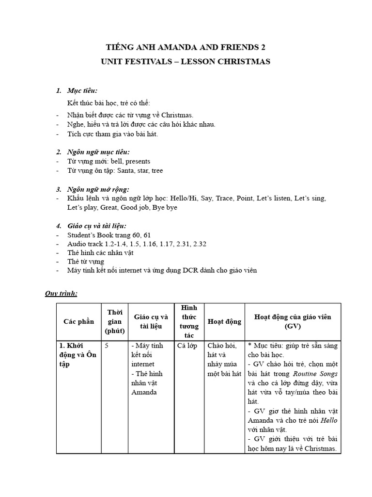 Amanda 2 Christmas's Lesson Plan | PDF
