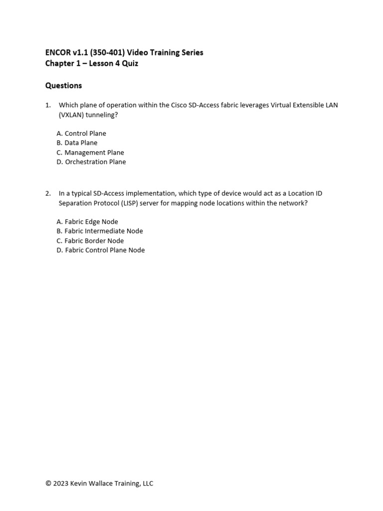 Chapter 1 - Lesson 4 Quiz | PDF