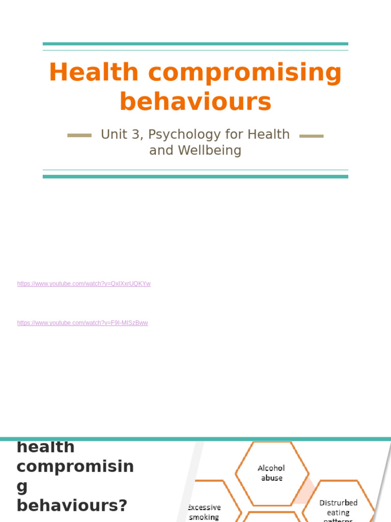 Health Compromising Behaviours | PDF | Obesity | Dieting