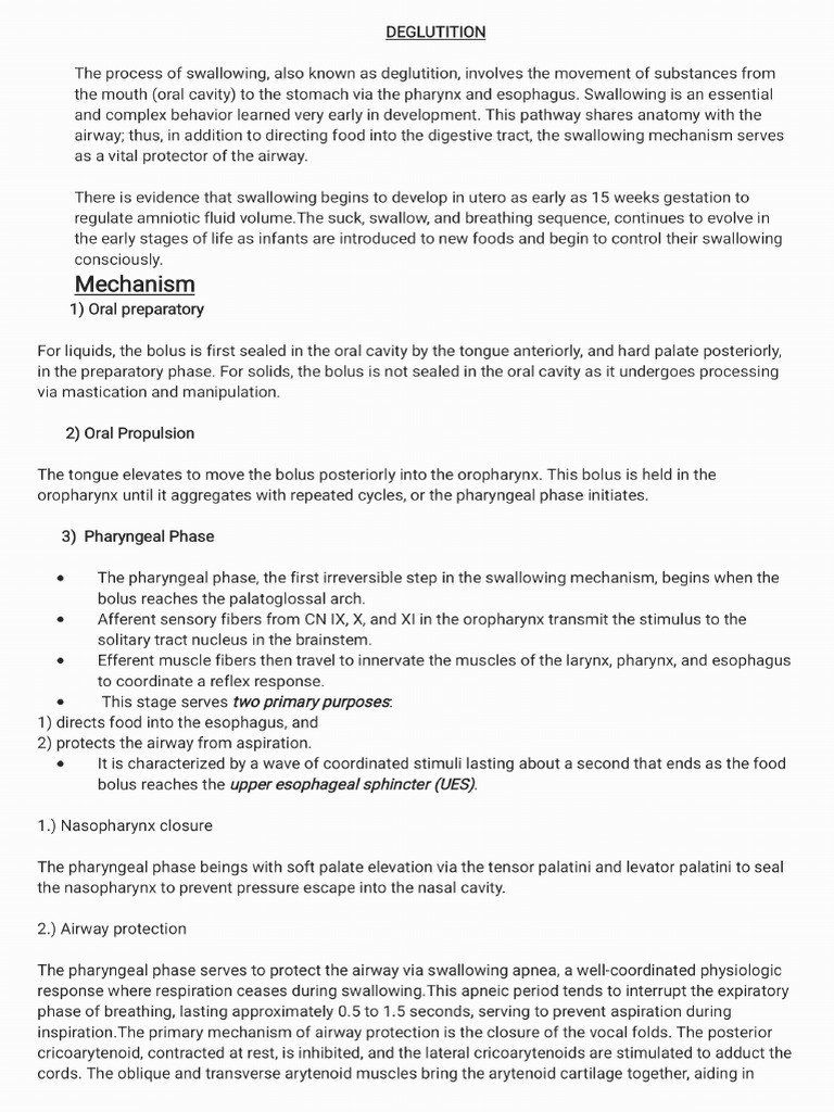 Deglutition | PDF