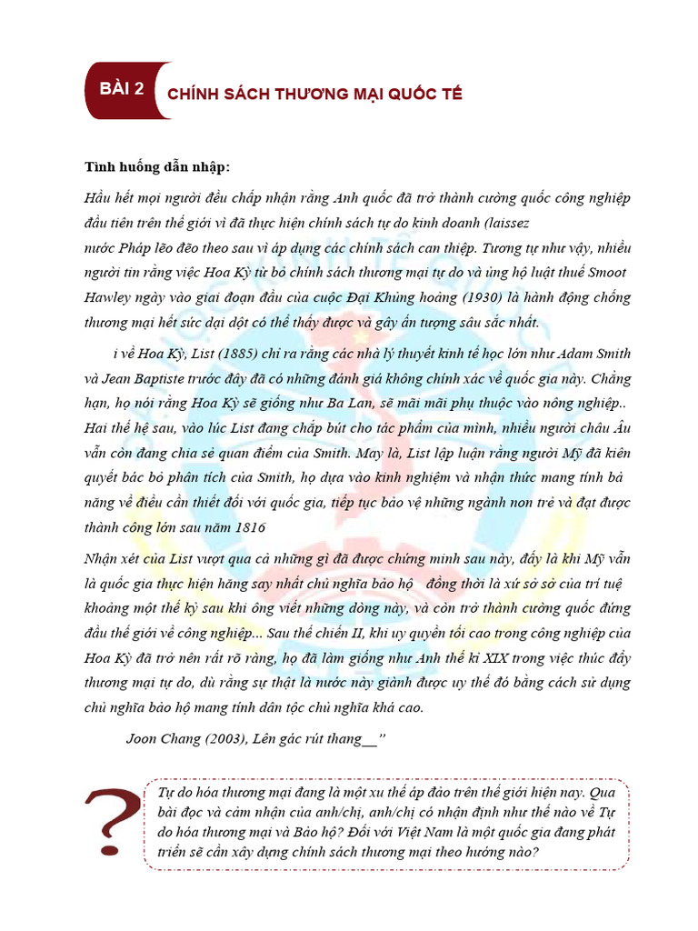 KTQT - Bài giảng text - Bài 3 - Chính sách TMQT | PDF