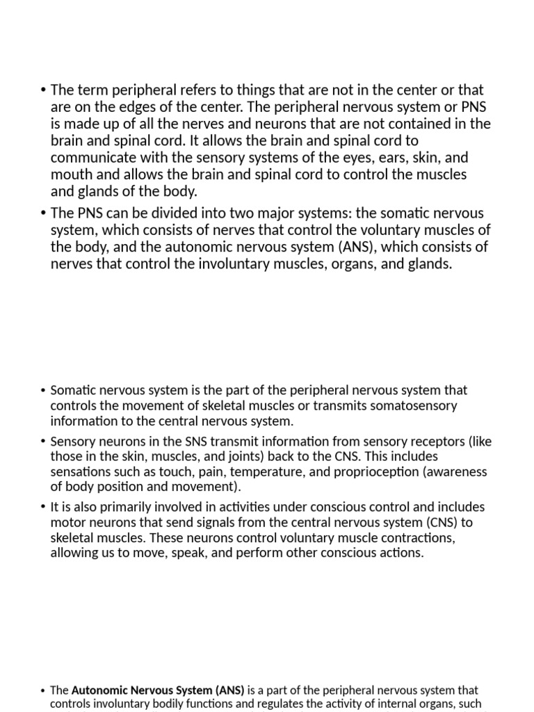 Peripheral Nervous System (Autosaved) | PDF | Nervous System ...