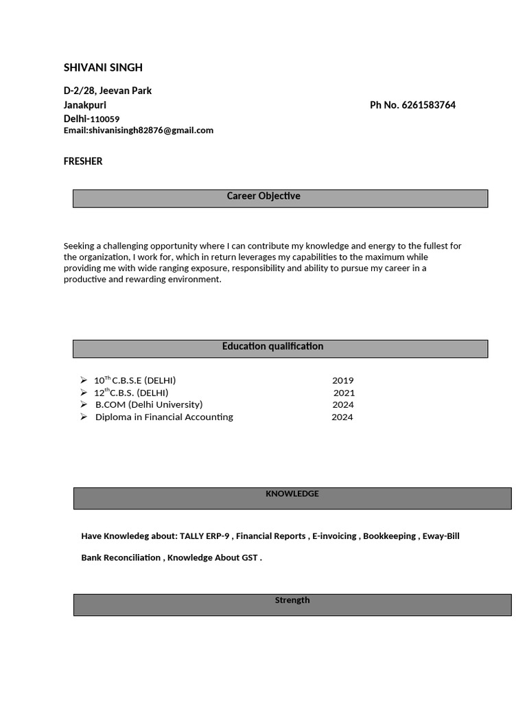 Shivani Resume | PDF