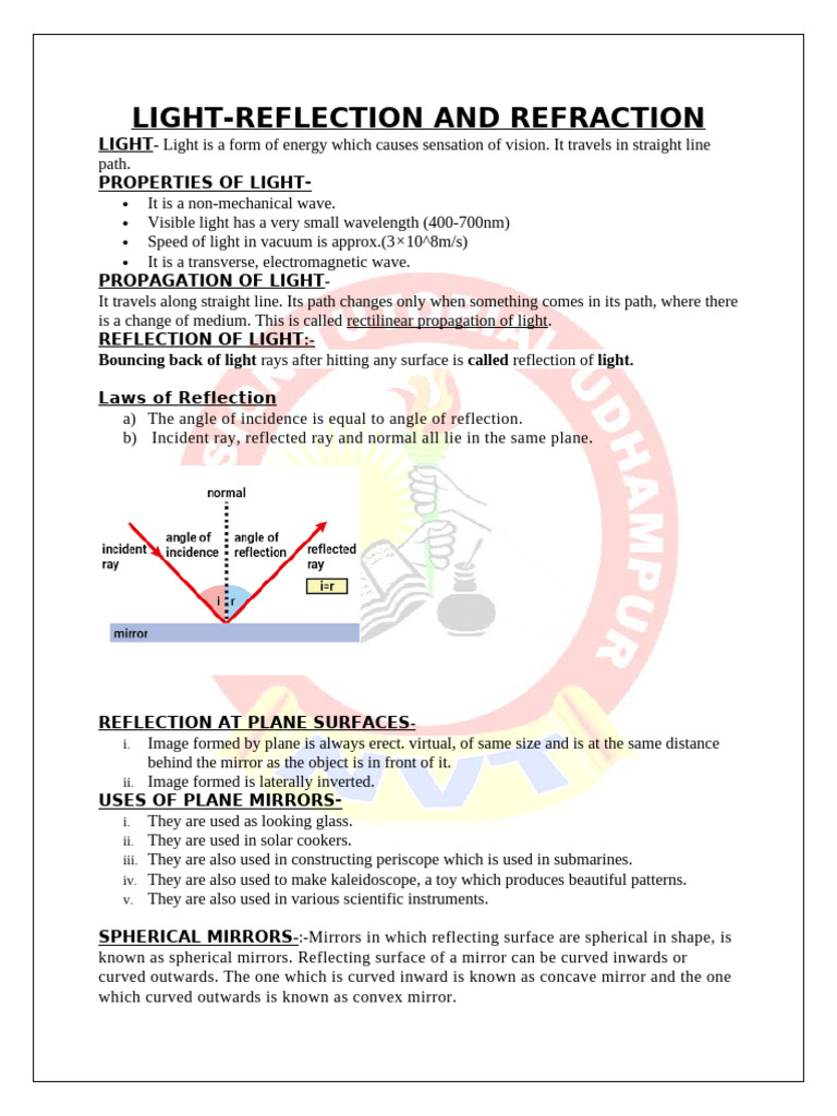 9 | PDF | Mirror | Cartesian Coordinate System
