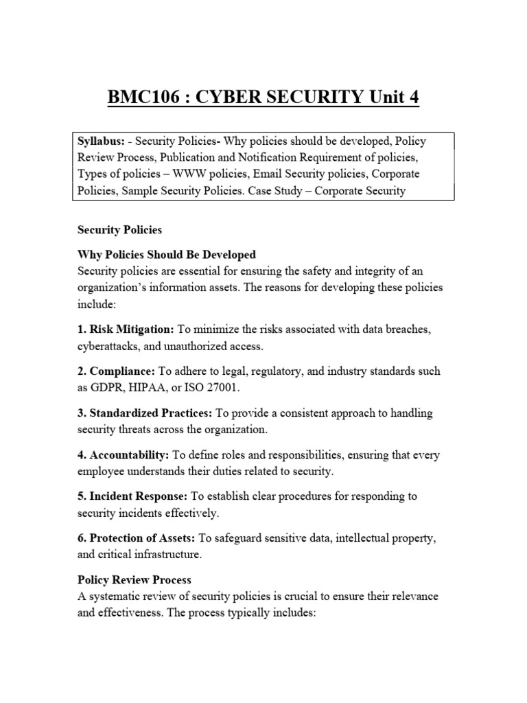 Unit 4 Cyber Security ITM 1st year A2 | PDF | Computer Security | Security