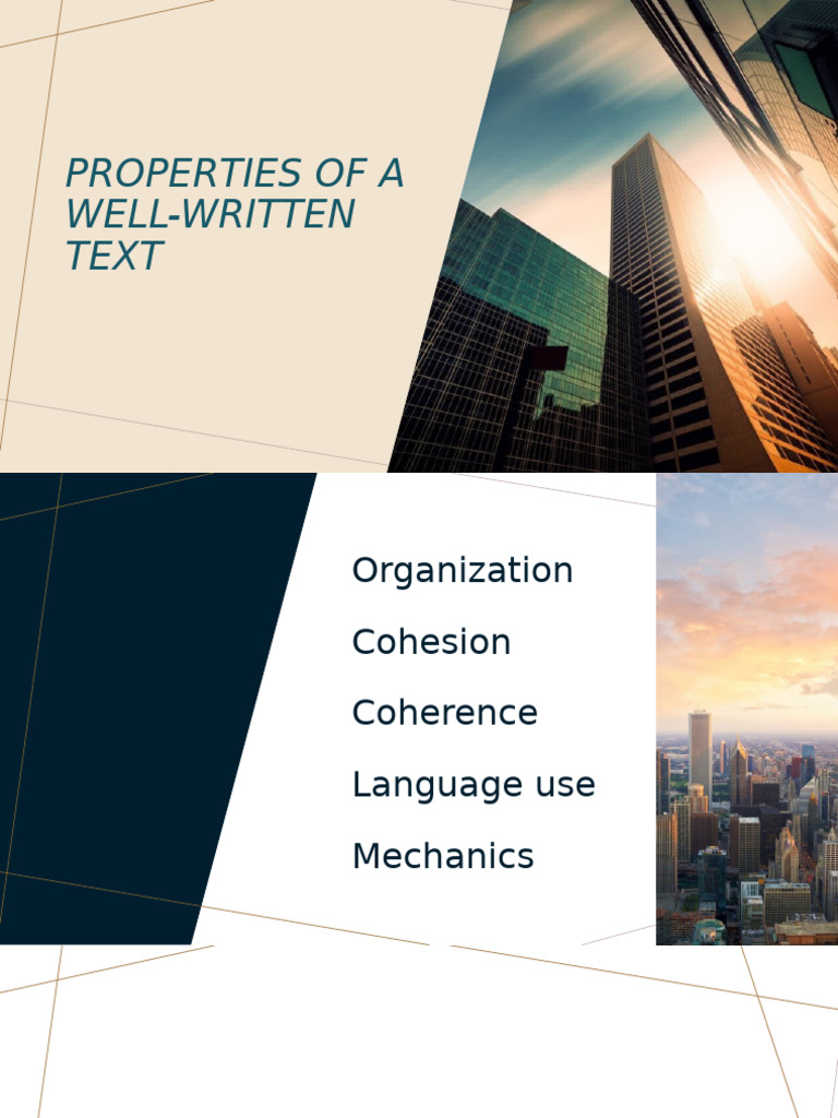 Properties of A Well Written Text | PDF | Cubism | Paintings