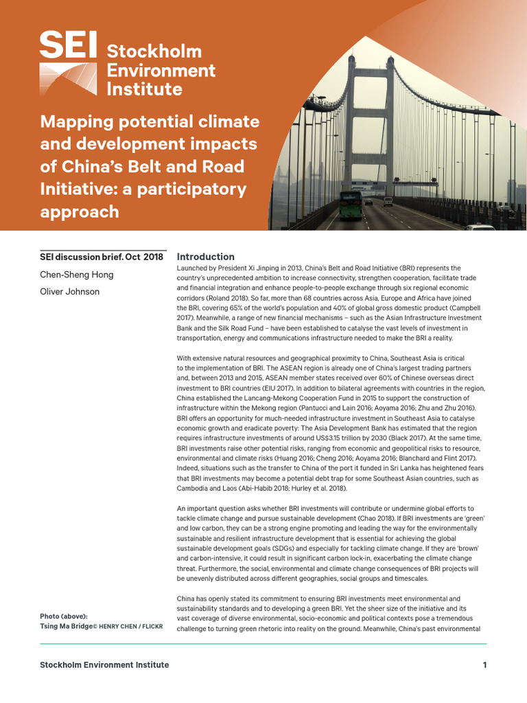 Mapping Potential Climate and Development Impacts of China's Belt and ...