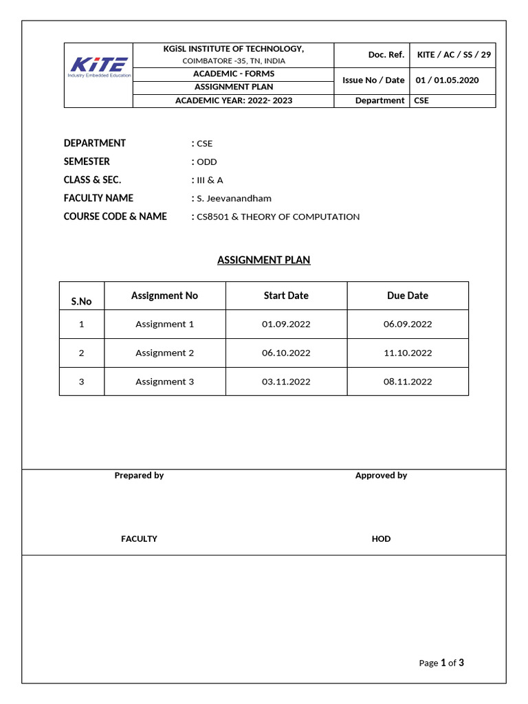 TOC Assignment Questions | PDF