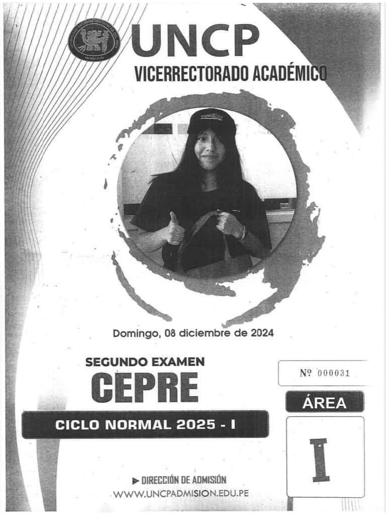 Segundo Examen Cepre Uncp Ciclo Normal 2025-I (Todas Las Areas) | PDF