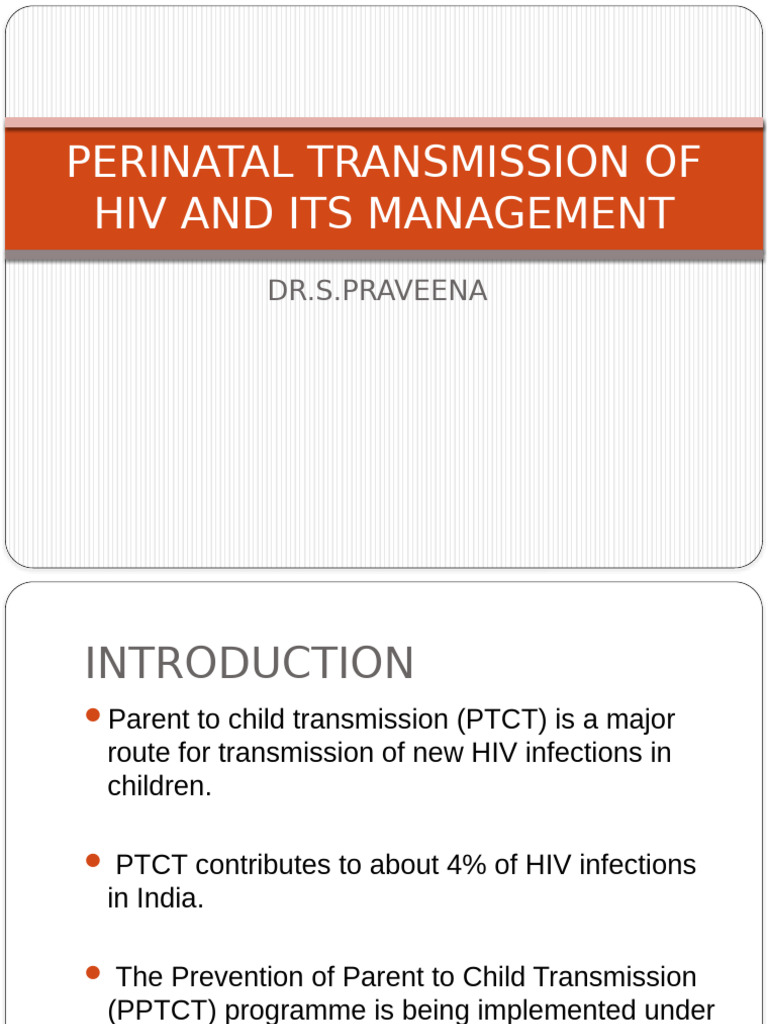 Pperinatal Transmission of Hiv | PDF | Childbirth | Hiv/Aids