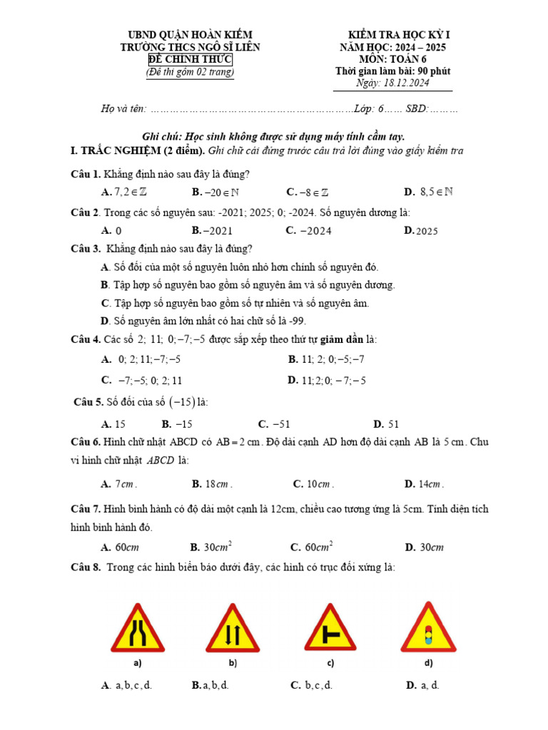 de-hoc-ky-1-toan-6-nam-2024-2025-truong-thcs-ngo-si-lien-ha-noi-đã gộp | PDF