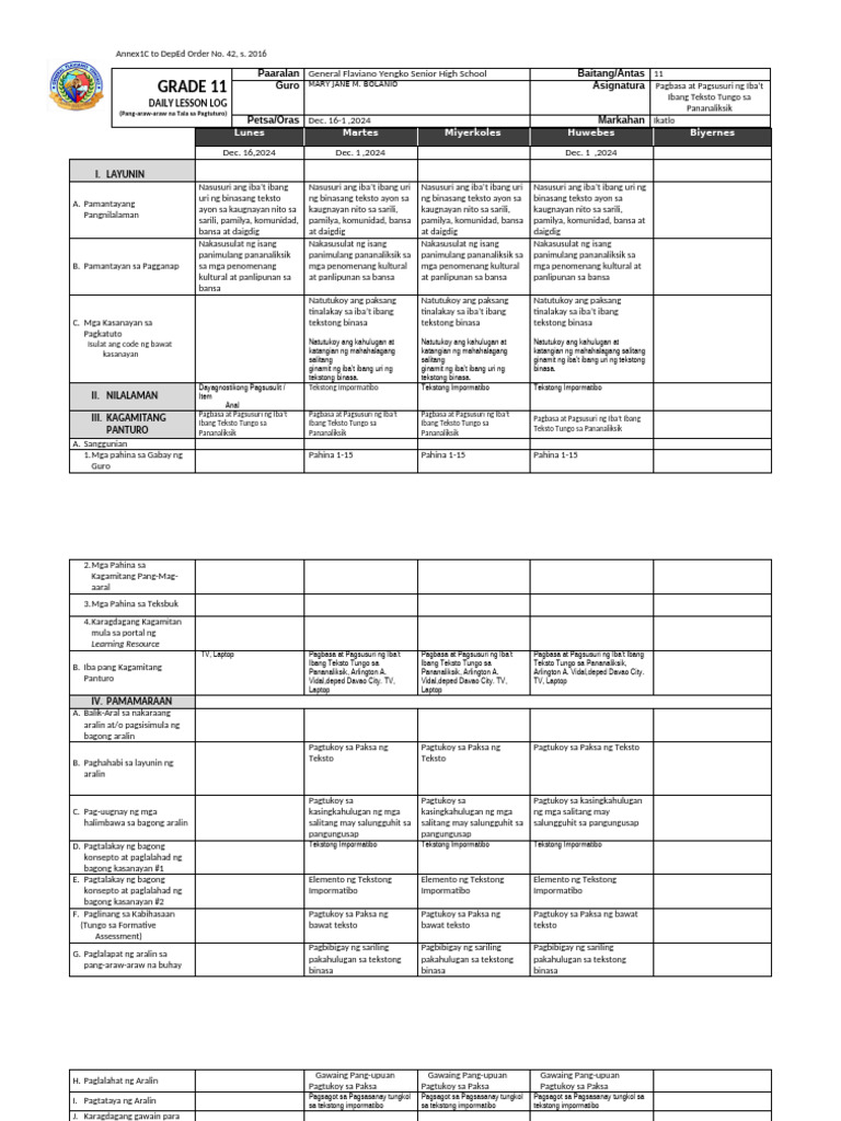 DLL Pagbasa Q3 W2 | PDF