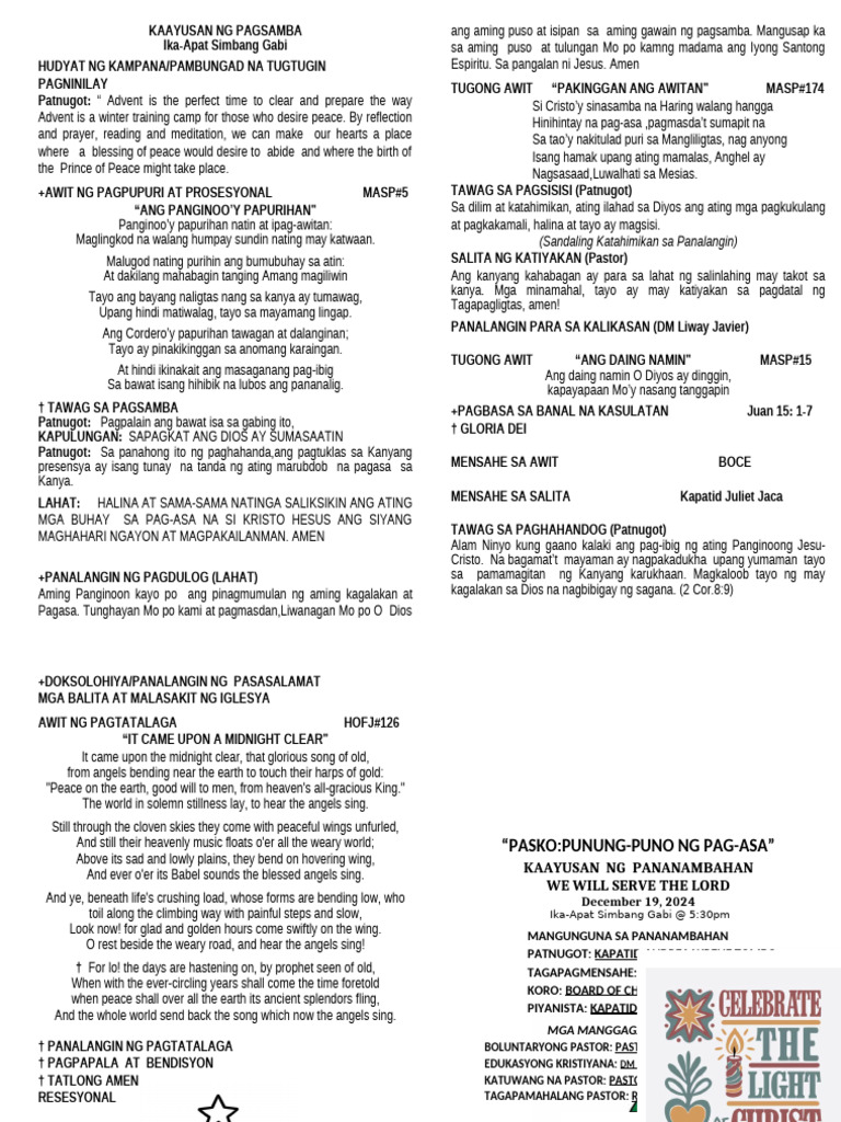 Simbang Gabi 4 BOCE | PDF