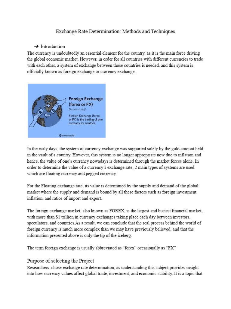 Exchange Rate Determination - Methods and Techniques | PDF | Exchange ...