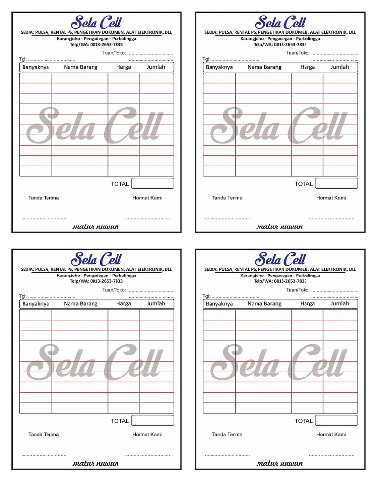 Nota Sela Cell | PDF