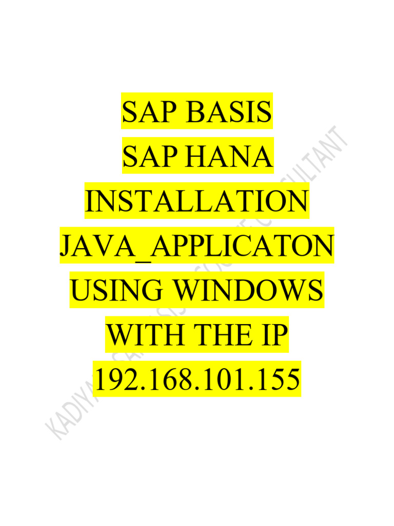 Sap Java Application Installation Pdf