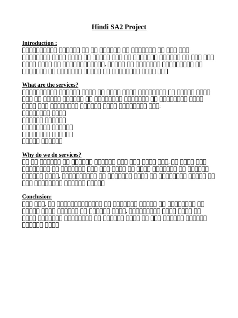 Hindi SA2 Project | PDF