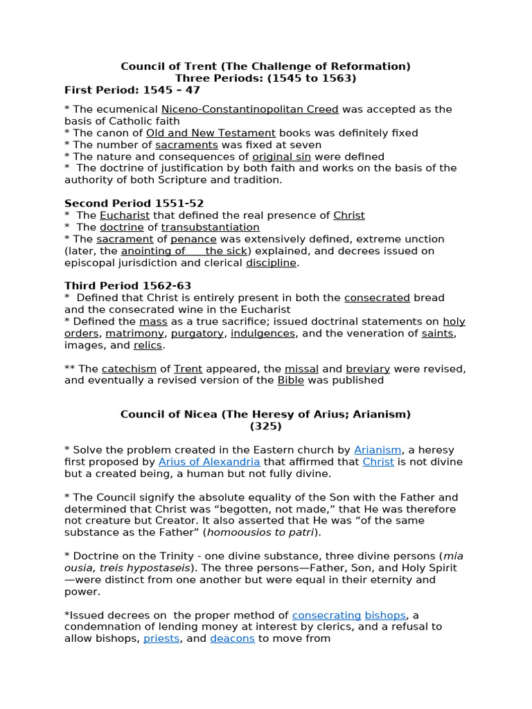 Edict and Councils of The Church | PDF | Arianism | Sacraments