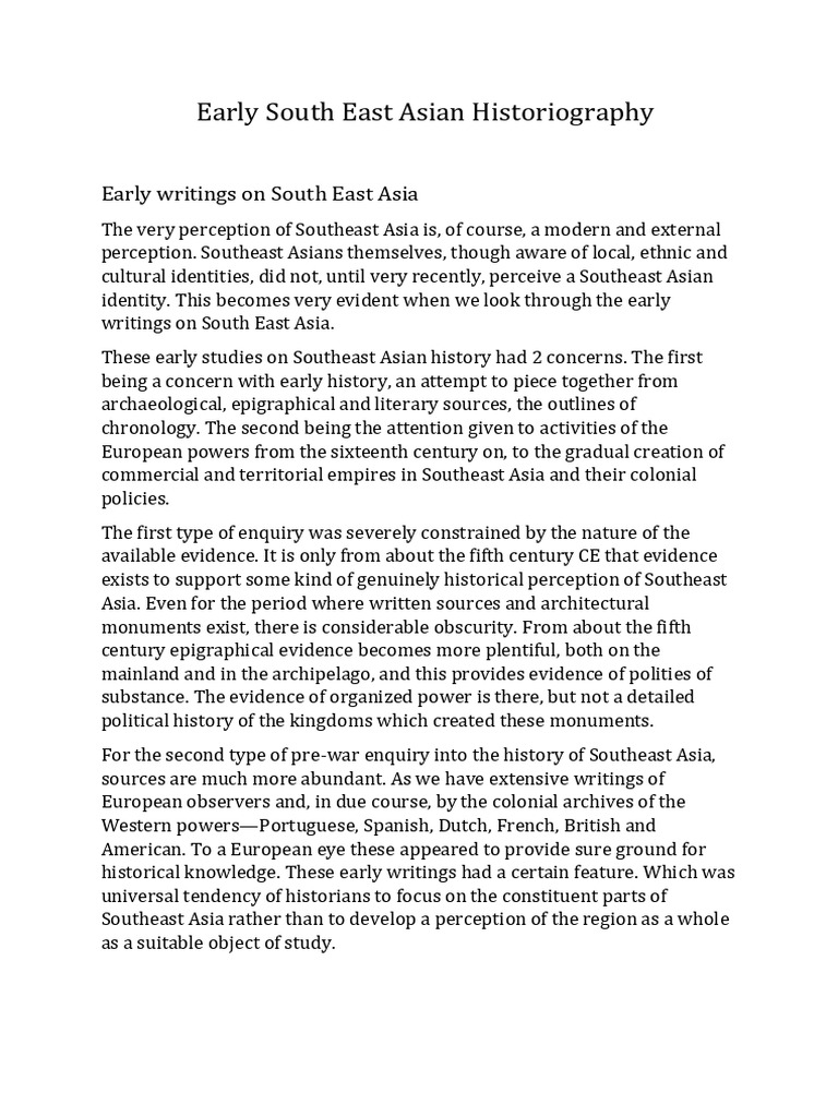 Early South East Asian Historiography-Answer | PDF | Southeast Asia | China