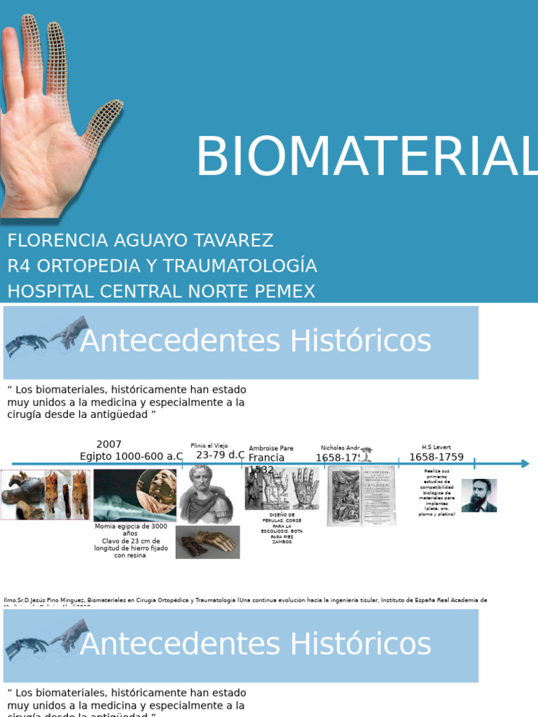 Evolución de Biomateriales en Ortopedia | PDF | Biomaterial