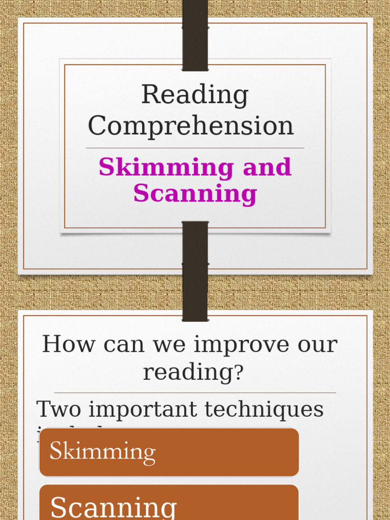 Skimming and Scanning Techniques | PDF | Speed Reading | Cognition