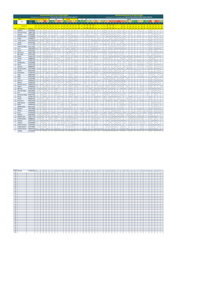 Data Recording Sheet PT 07 (29/11/2024) Data Recording Sheet PT 07 (29 ...