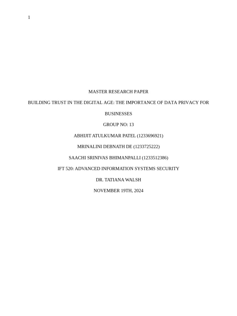 Group 13 Master Research Paper | PDF | Privacy | Computer Security