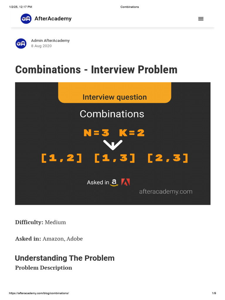 Combinations | PDF | Computer Science | Computing