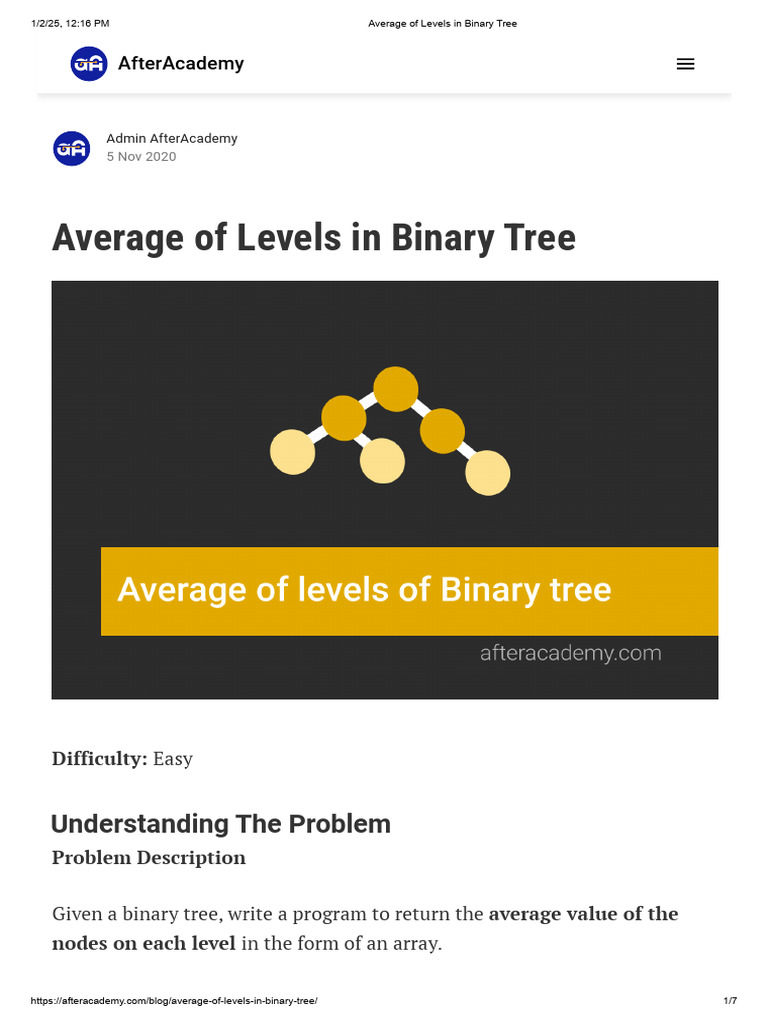 Average Of Levels In Binary Tree Pdf Queue Abstract Data Type Computer Programming