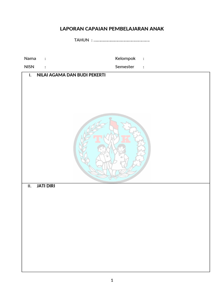 Format Raport Kurikulum Merdeka | PDF