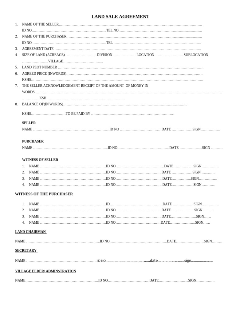 Land sale agreement | PDF