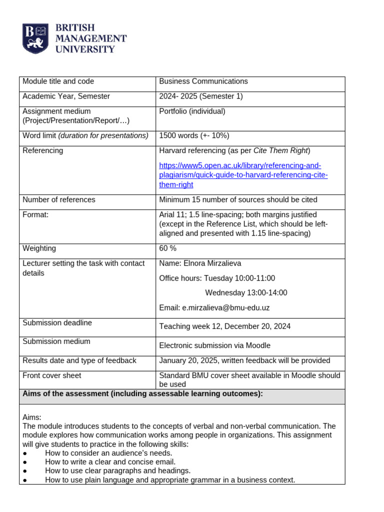 BC Portfolio Assessment Brief | PDF | Critical Thinking | Theory