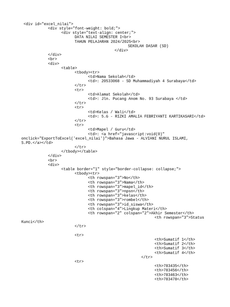 Nilai_mapel_9_5G | PDF