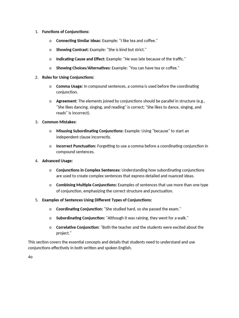 Functions of Conjunctions | PDF