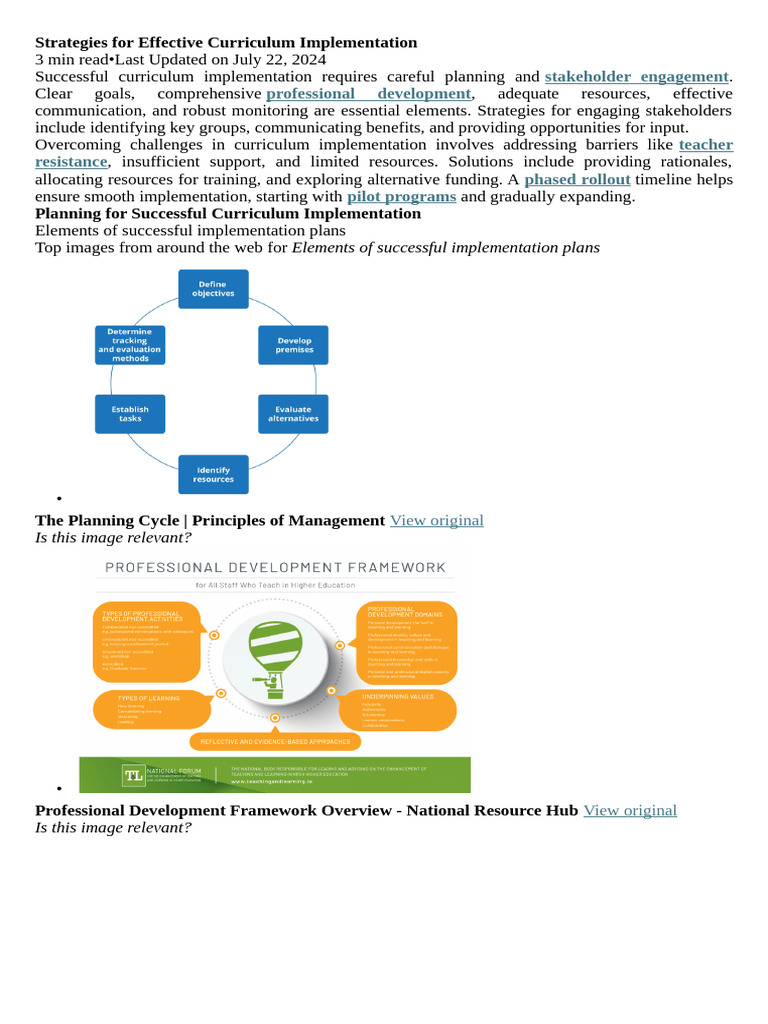Effective Curriculum Implementation Strategies | PDF | Planning ...