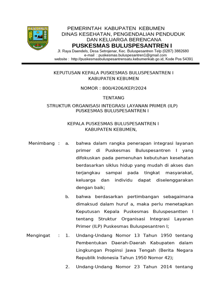 SK Ilp Struktur Baru Okt 2024 | PDF