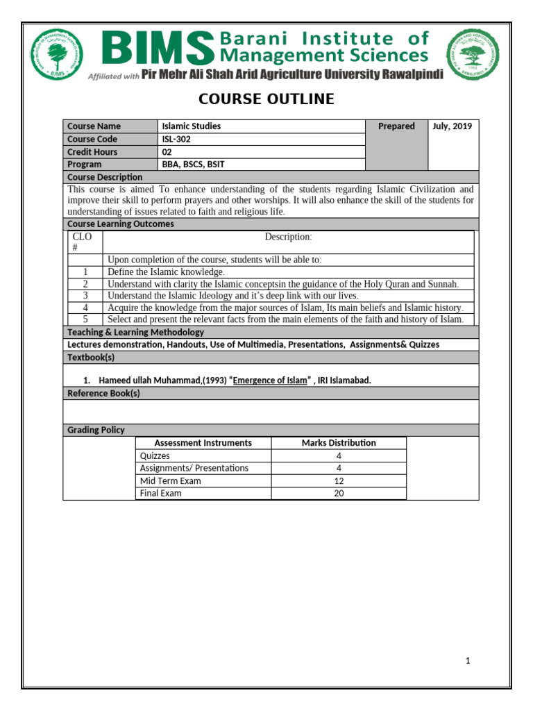 BIMS Outlines | PDF | Abrahamic Religions