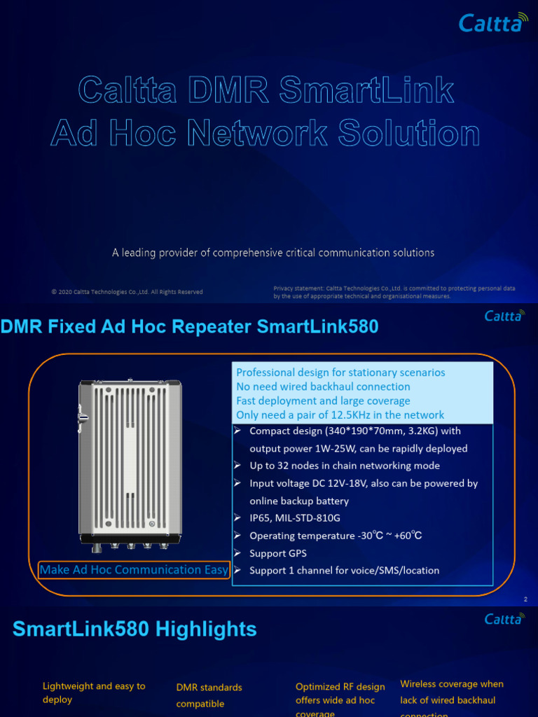 SmartLink Ad Hoc Repeater Solutions | PDF | Wireless Ad Hoc Network | Electronic Engineering